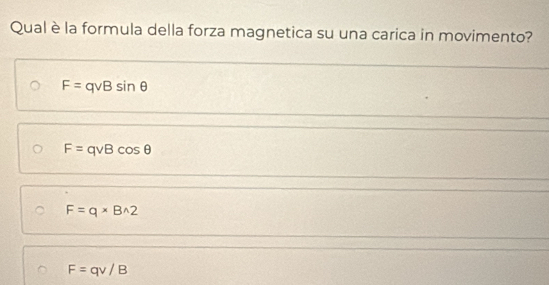 Risolto:Qual è la formula della forza magnetica su una carica in ...