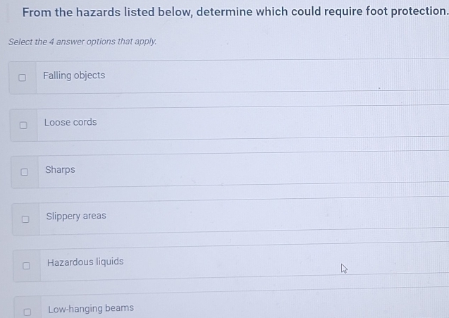 Solved: From the hazards listed below, determine which could require ...