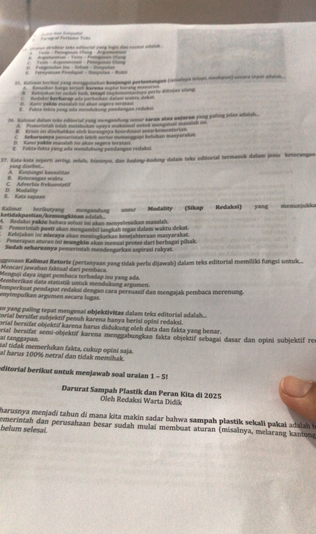 Telah dijawab:===aral Pretamis Fr== Jl den futgudul tomen drubier teks ...