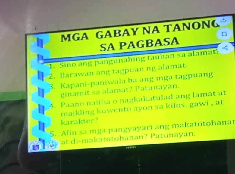 Solved: MGA GABAY NA TANONG SA PAGBASA 1. Sino ang pangunahing tauhan ...