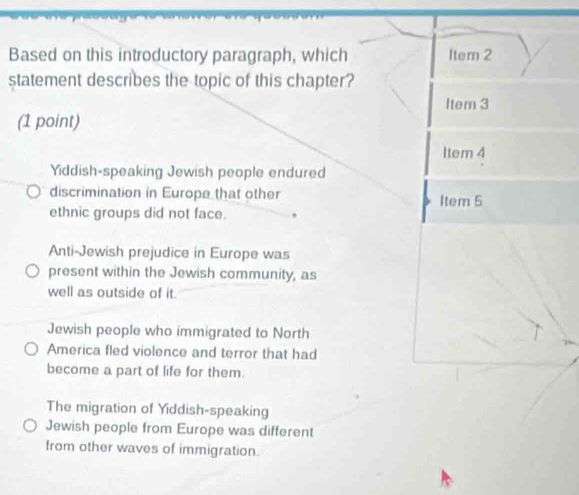 Solved: Based on this introductory paragraph, which Item 2 statement ...