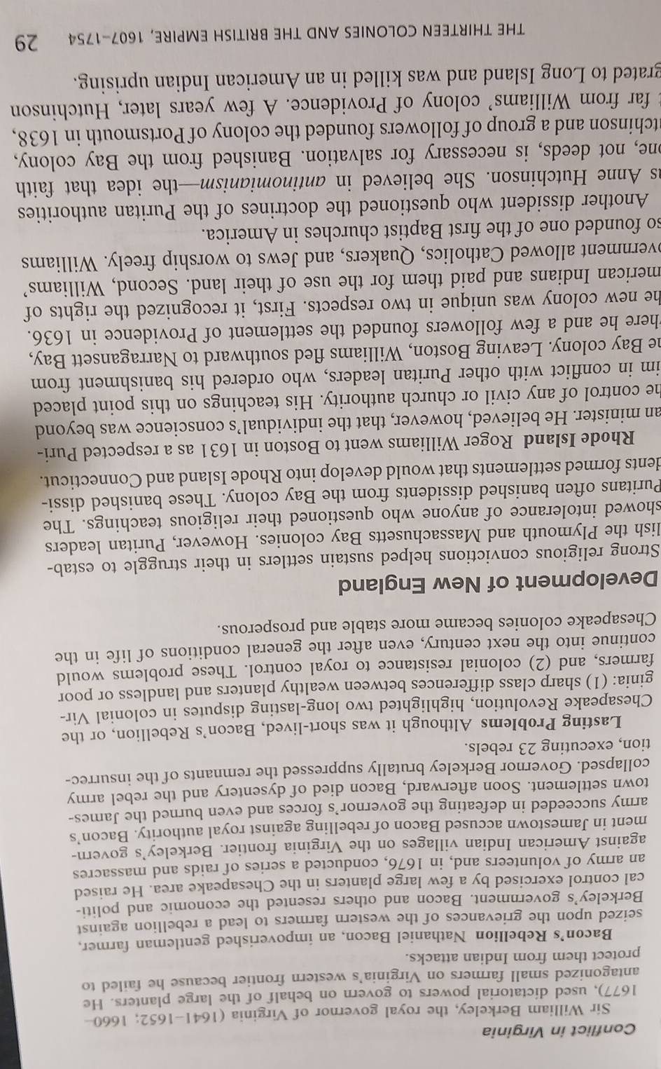 Solved: Conflict in Virginia Sir William Berkeley, the royal governor ...