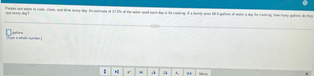 Solved: People use water to cook, clean, and drink every day. An ...