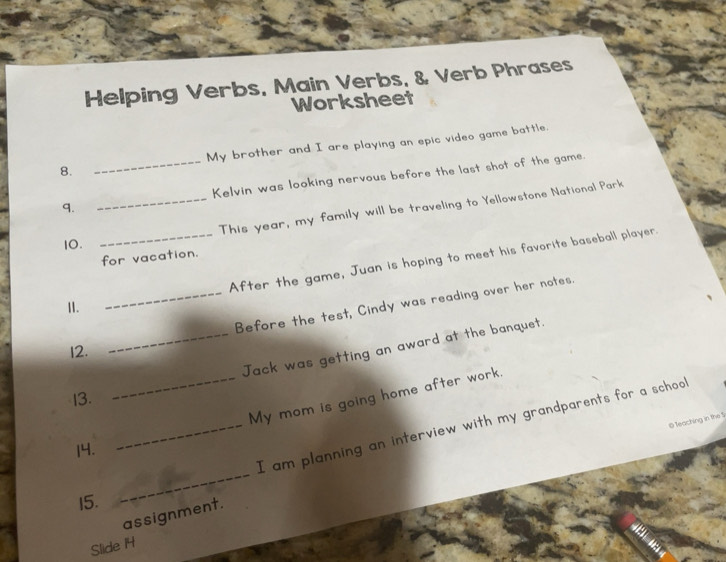 Solved: Helping Verbs, Main Verbs, & Verb Phrases Worksheet 8. _My ...
