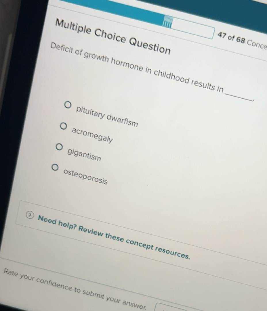 Solved: a Multiple Choice Question 47 of 68 Conce _ Deficit of growth ...