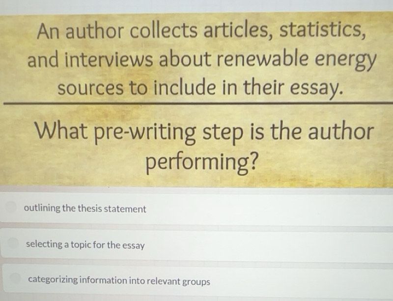 Solved: An author collects articles, statistics, and interviews about ...