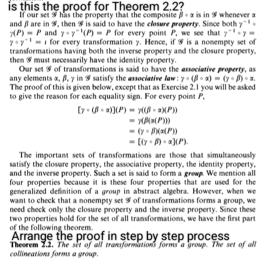 Solved: is this the proof for Theorem 2.2? If our set I has the ...