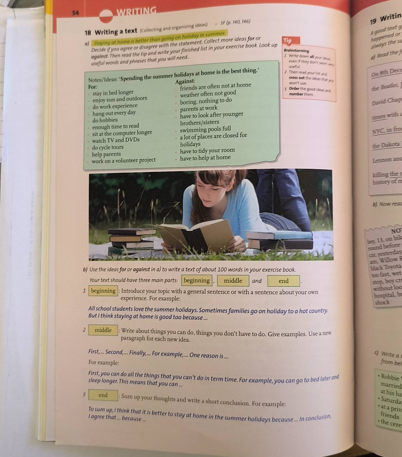 Gelöst:WRITING 19 Writin 18 Writing a text (Collecting and organizing ...