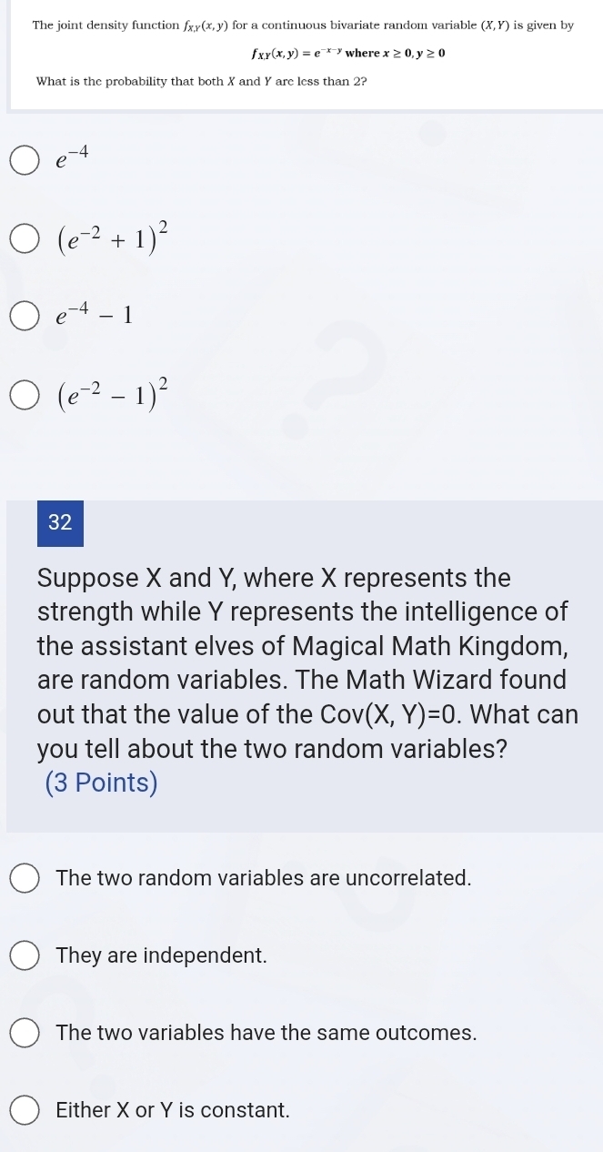 Solved: The joint density function f_xy(x,y) for a continuous bivariate random variable (X,Y) is ...