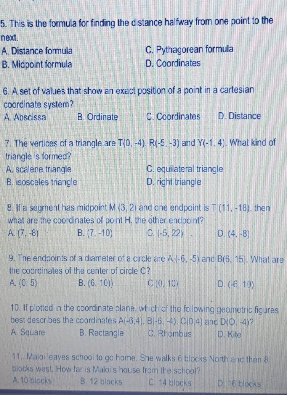 Solved: This is the formula for finding the distance halfway from one ...