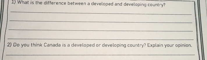 Solved: What is the difference between a developed and developing ...