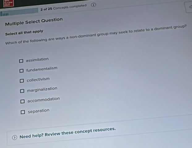 Solved: of 25 Concepts completed Multiple Select Question Select all that apply Which of the ...