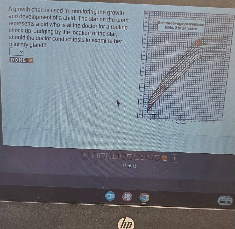 Solved: A growth chart is used in monitoring the growth and development ...