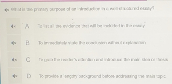 Solved: What is the primary purpose of an introduction in a well ...