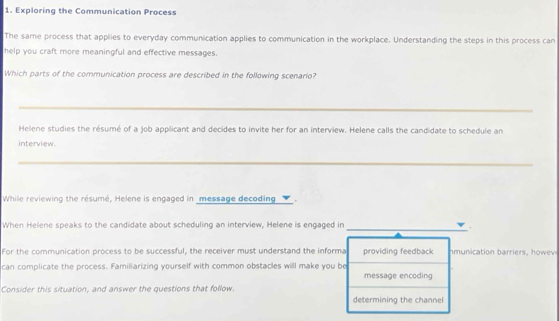 Solved: Exploring the Communication Process The same process that ...
