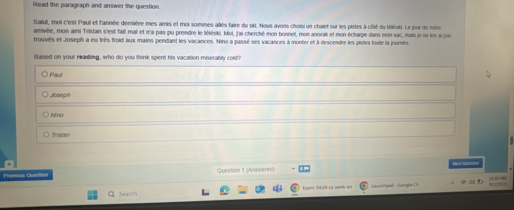Solved: Read the paragraph and answer the question. Salut, moi c'est ...