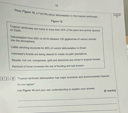 Solved: Study Figure 10, a Fact file about deforestation in the ...