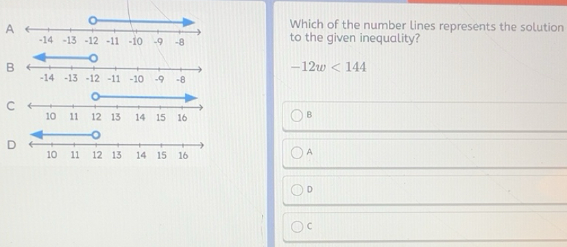 Solved: Which of the number lines represents the solution to the given ...