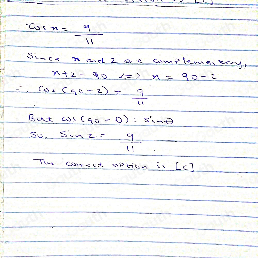Solved: In right triangle XYZ, ∠X and ∠ Z are complementary angles and ...