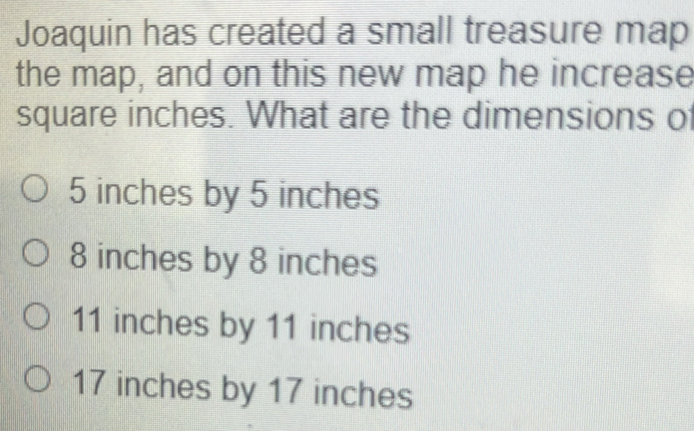 Solved: Joaquin has created a small treasure map the map, and on this ...