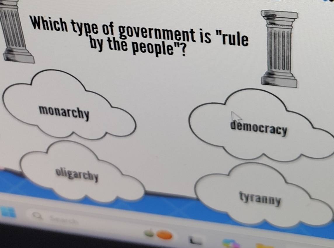 Solved: Which type of government is "rule by the people"? monarchy ...