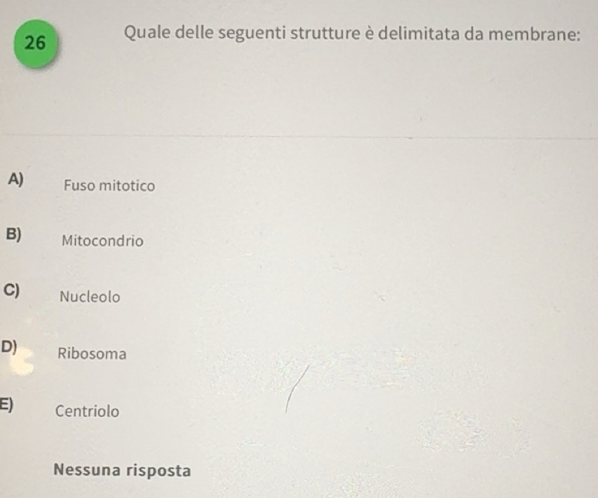 Risolto:Quale delle seguenti strutture è delimitata da membrane: A ...