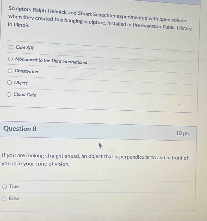 Solved: Sculptors Ralph Helmick and Stuart Schechter experimented with ...