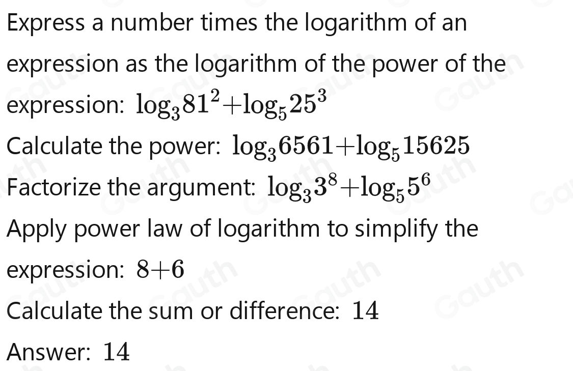 Solved: Evaluate each logarithm and then use the order of operations to simplify the expression ...