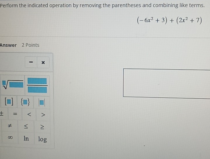 Solved: Perform the indicated operation by removing the parentheses and ...
