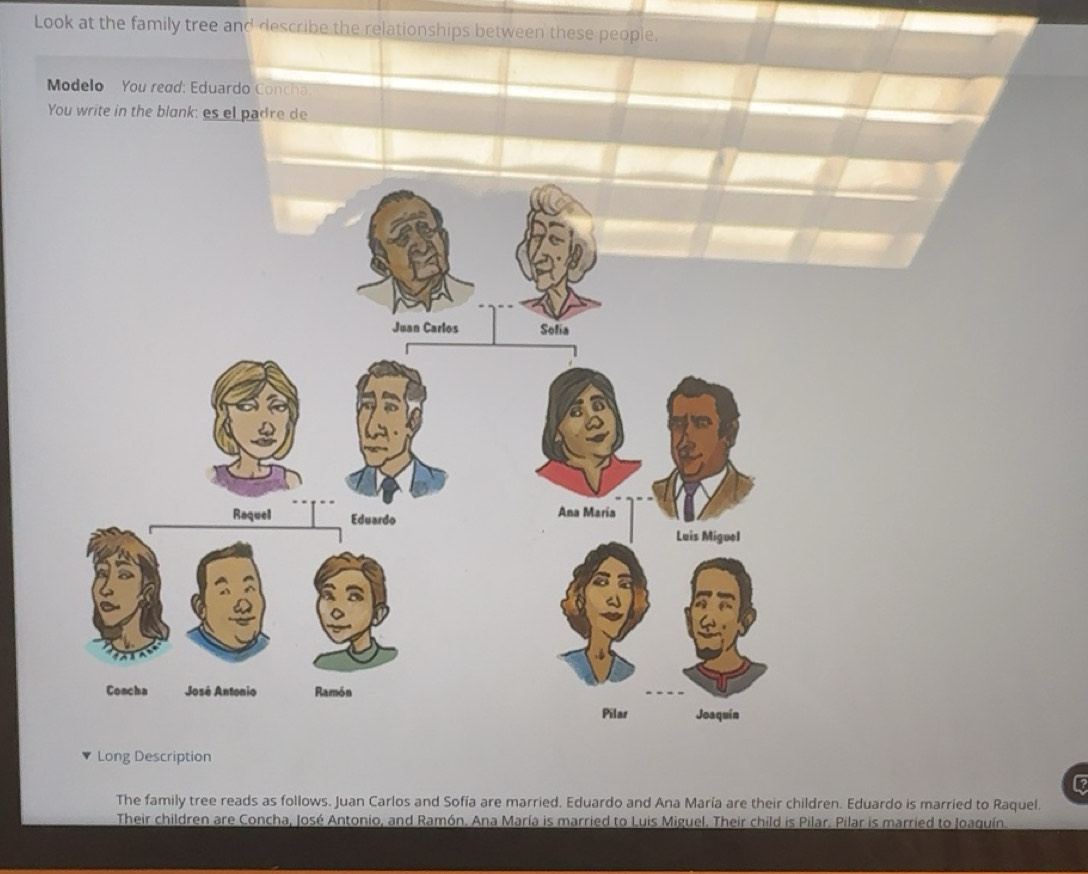 Solved: Look at the family tree and describe the relationships between ...