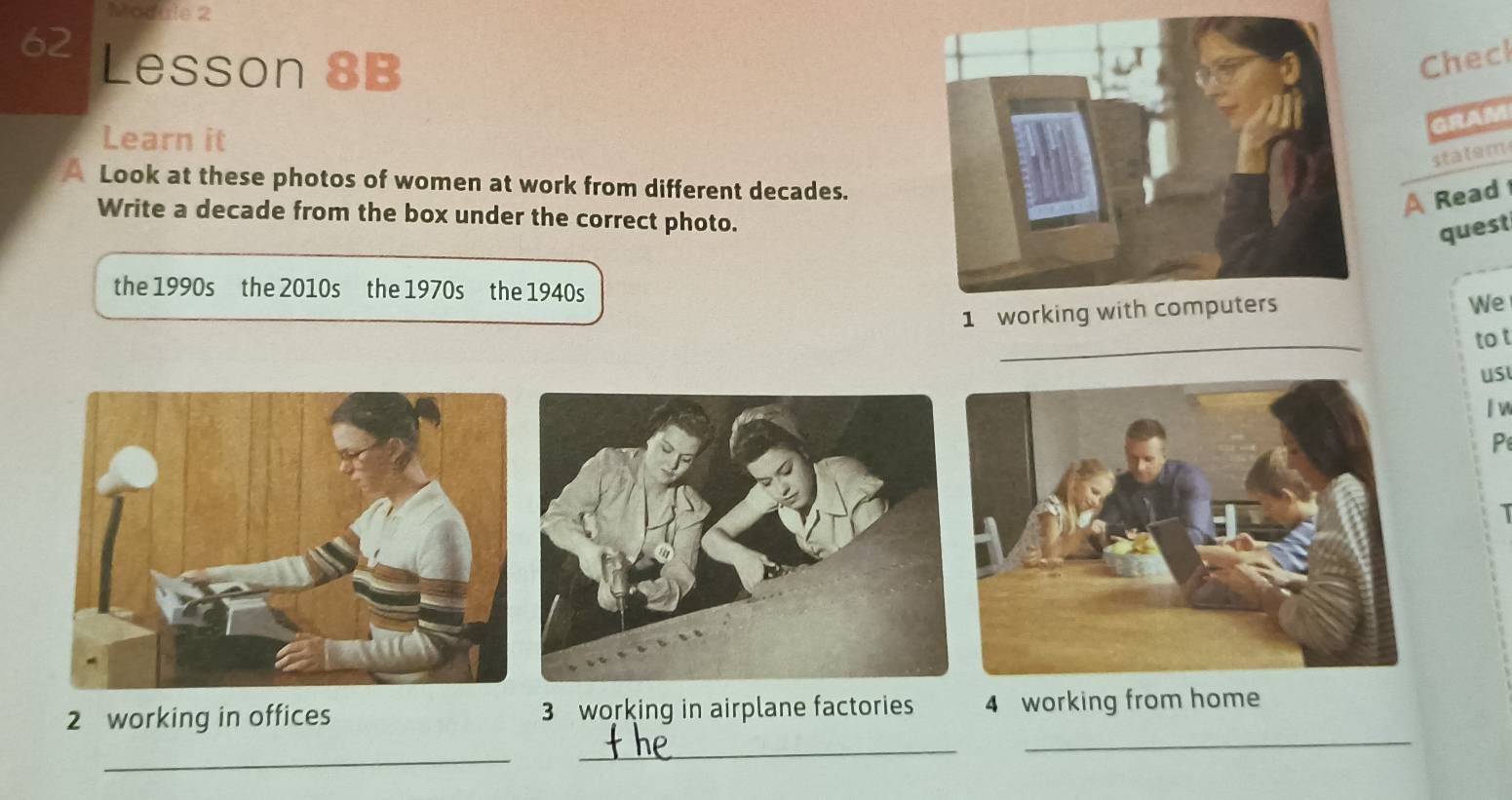 Resuelto:Module 2 62 Lesson 8B Check GRAM Learn it statem Look at these ...