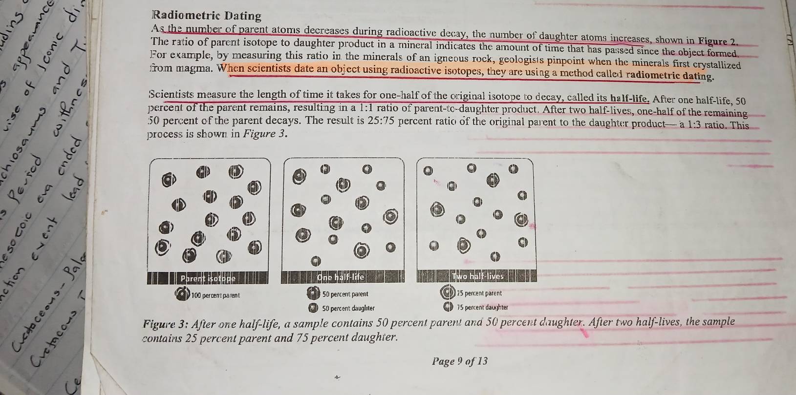 Solved: Radiometric Dating As the number of parent atoms decreases ...