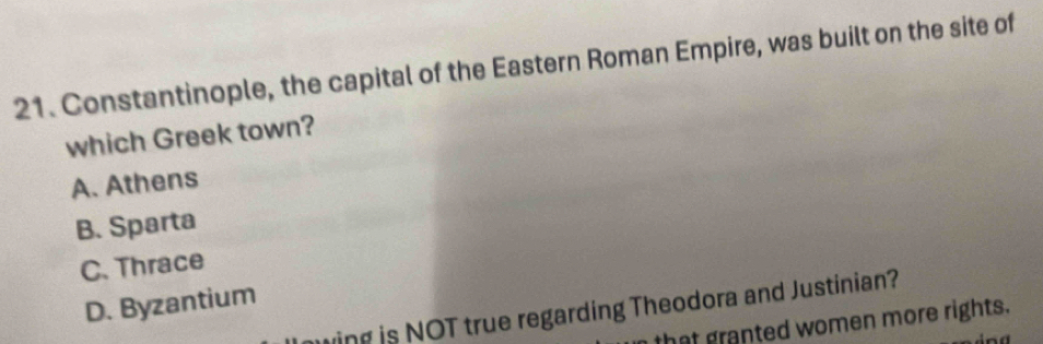 Solved: Constantinople, the capital of the Eastern Roman Empire, was ...