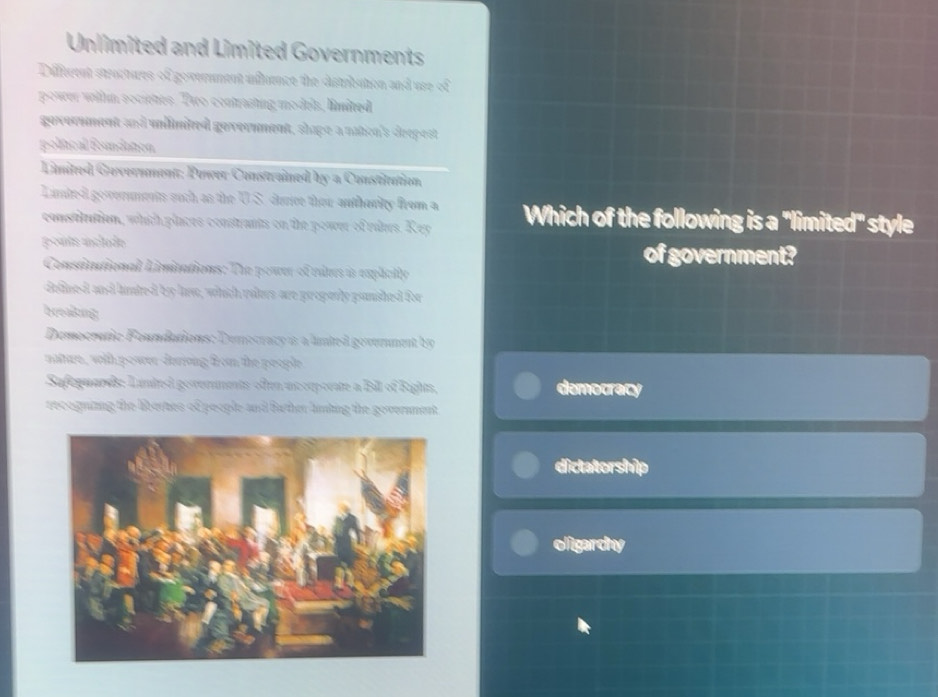 Solved: Unlimited and Limited Governments Different steactures of ...