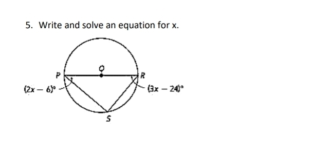 Solved: Write and solve an equation for x. [Math]