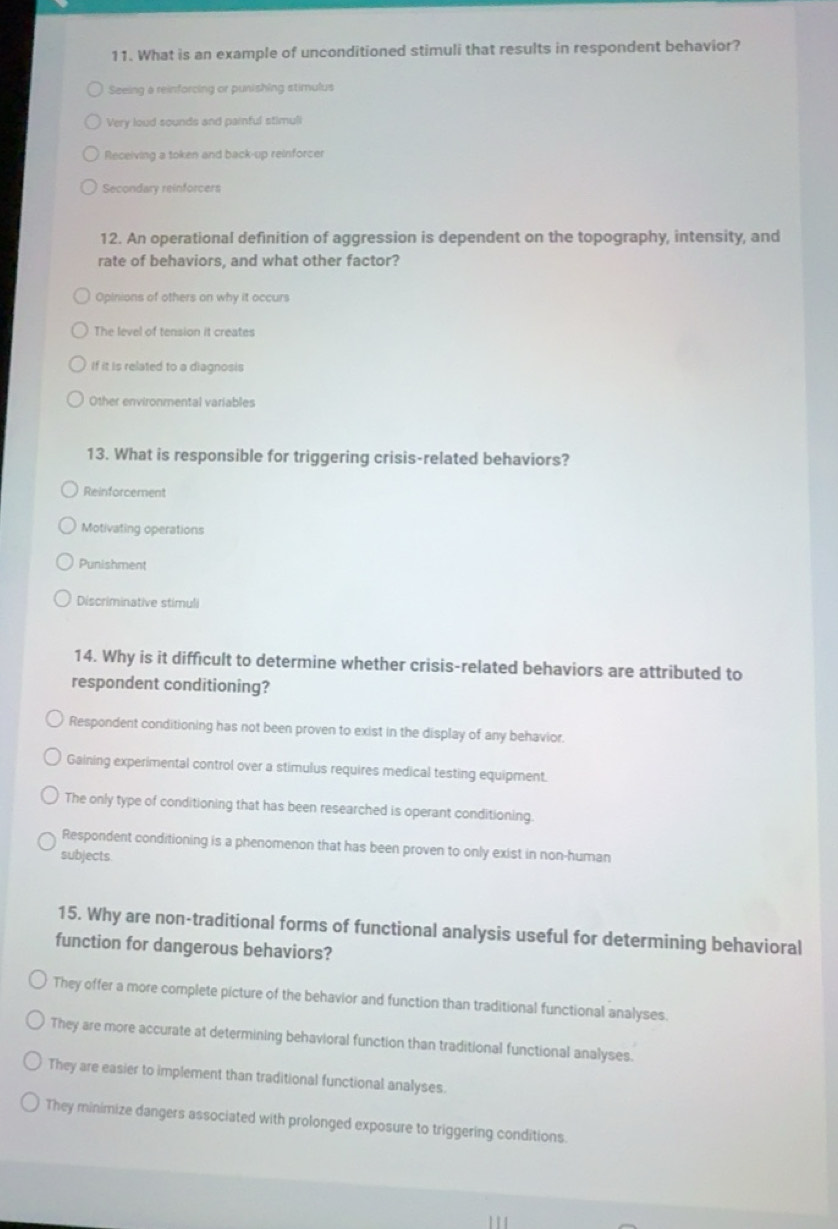 Solved: What is an example of unconditioned stimuli that results in ...