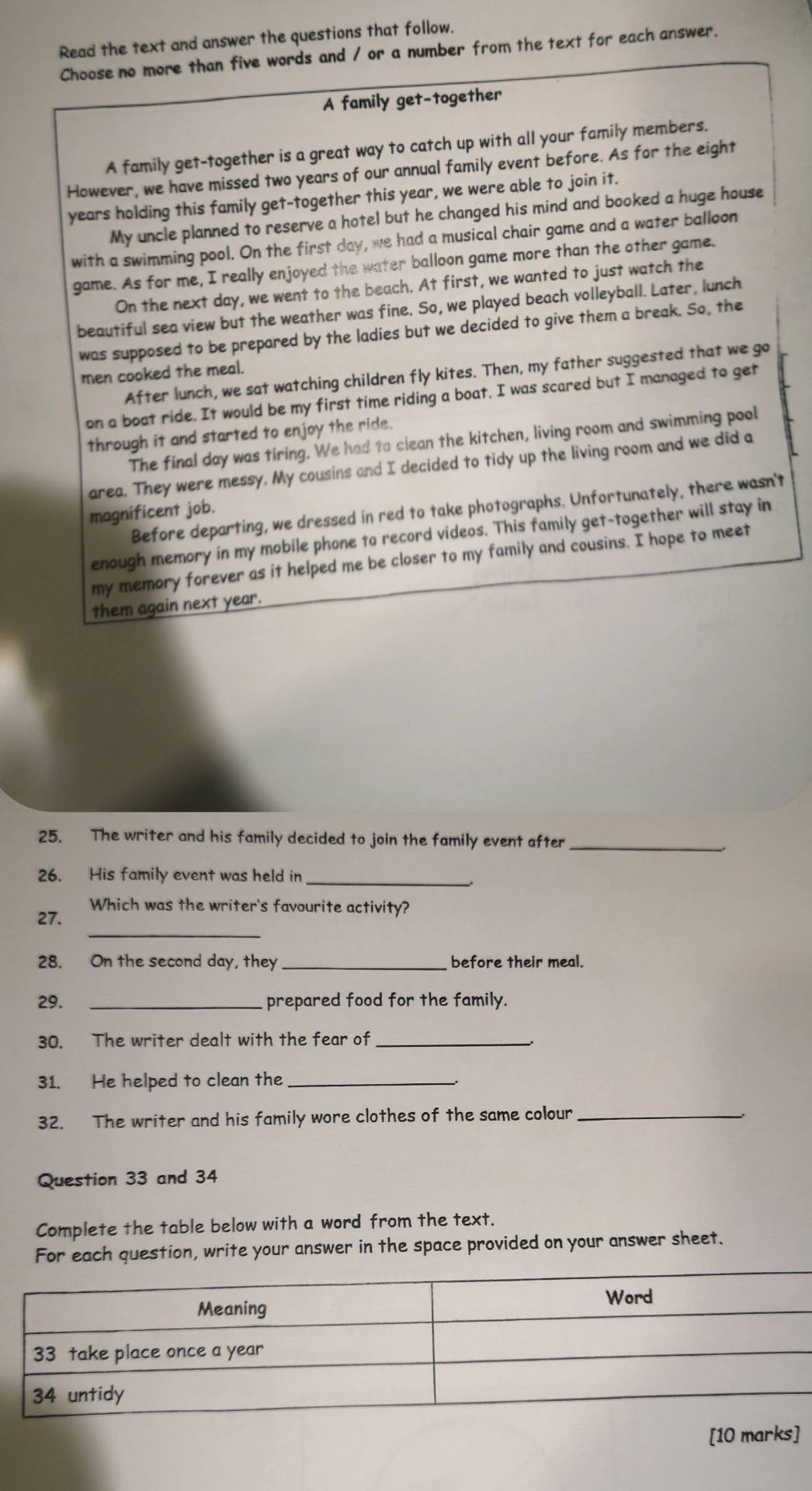 Selesai:Read the text and answer the questions that follow. Choose no ...