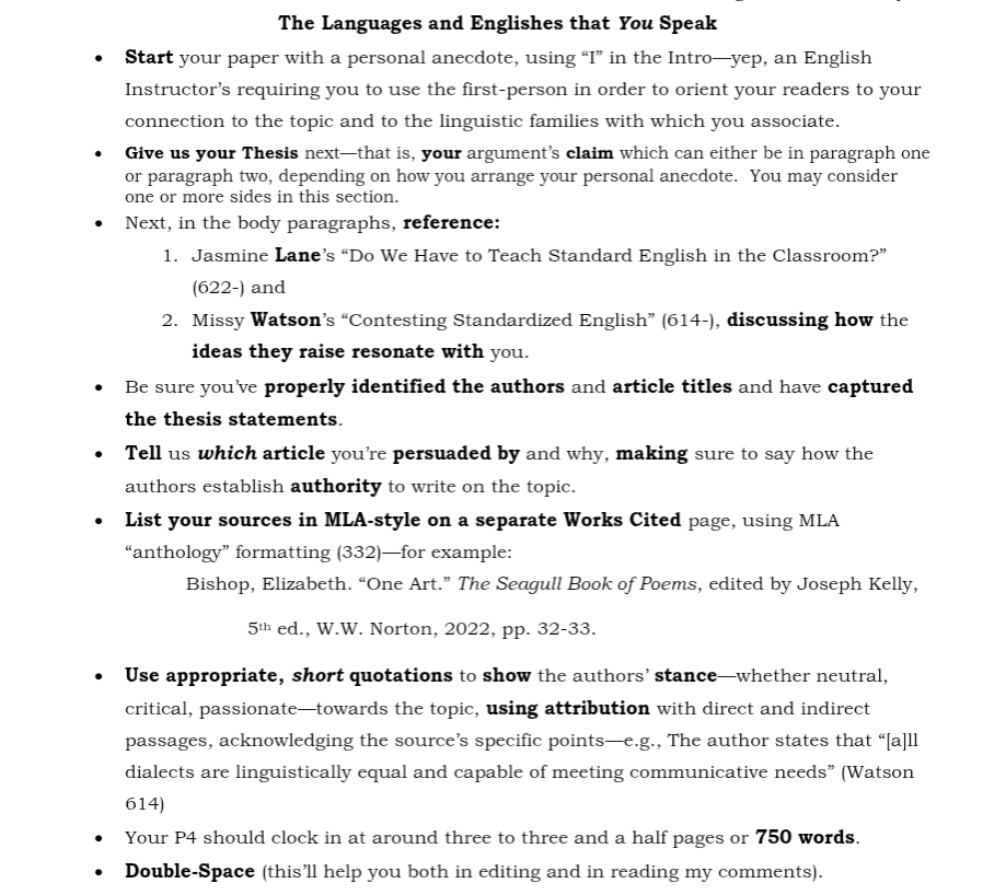 Solved: The Languages and Englishes that You Speak Start your paper ...