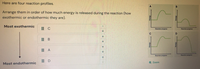 Gelöst:Here are four reaction profiles. Arrange them in order of how ...