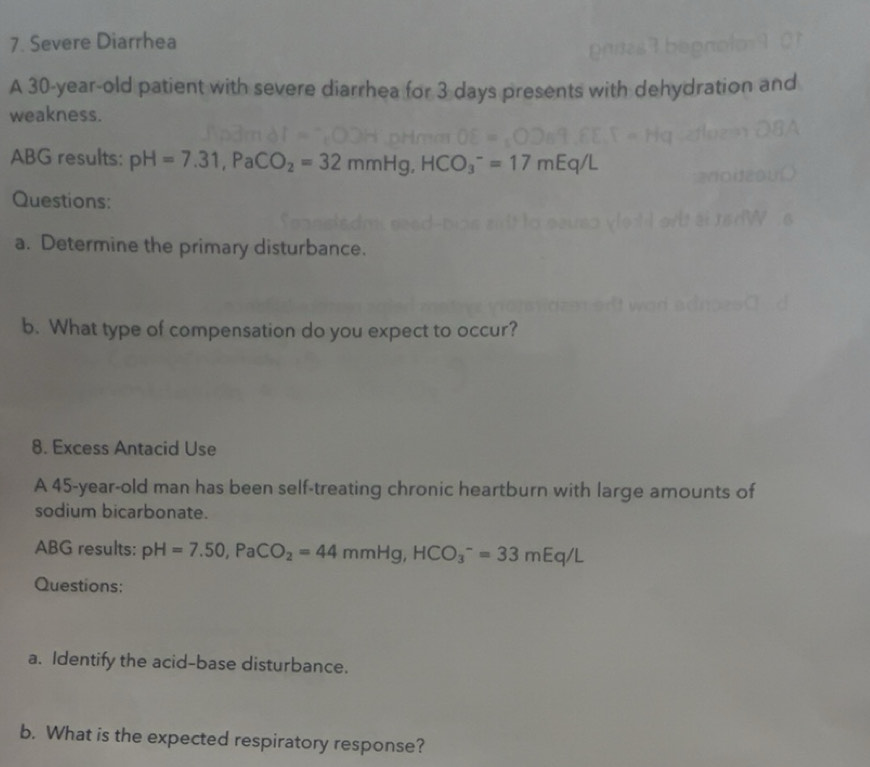 Solved: Severe Diarrhea A 30-year-old patient with severe diarrhea for ...