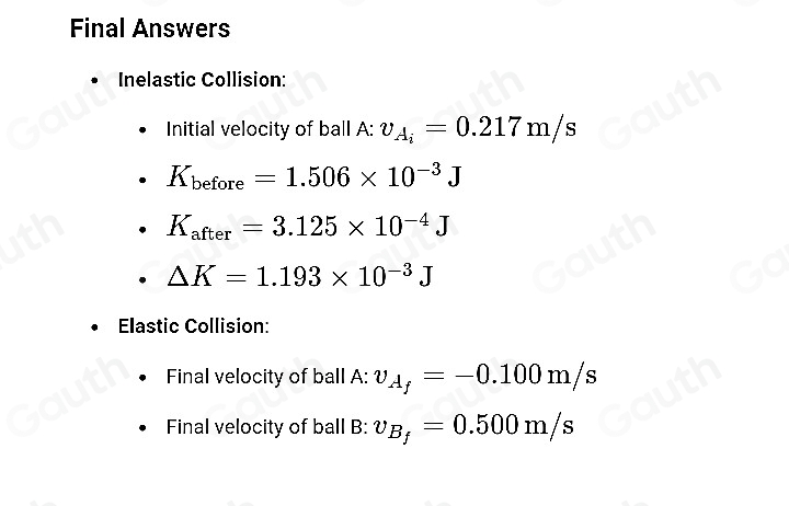 Solved: Assume the large ball is A, and the small ball is B. The green ...