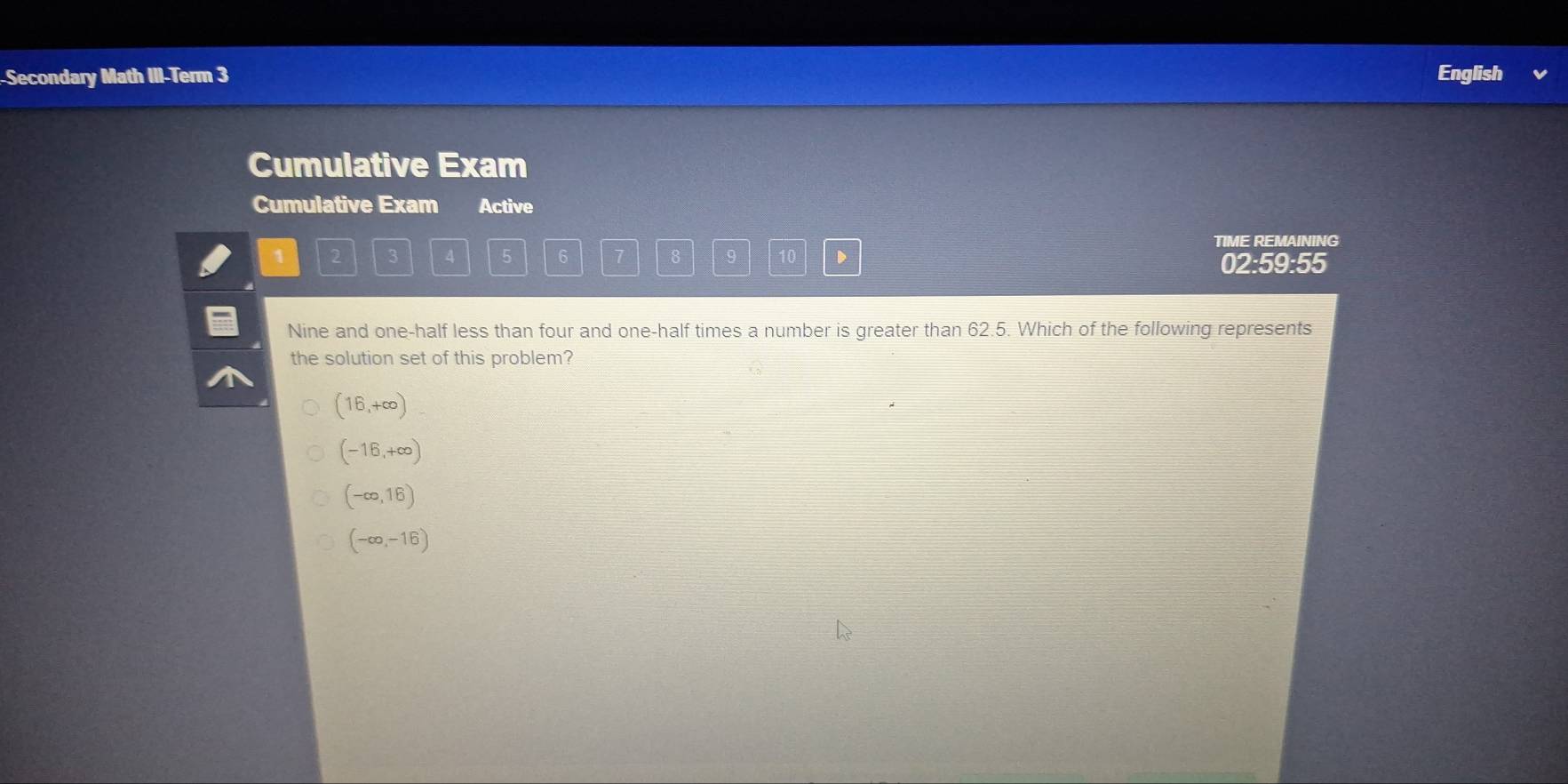 Solved: Secondary Math III-Term 3 English Cumulative Exam Cumulative ...