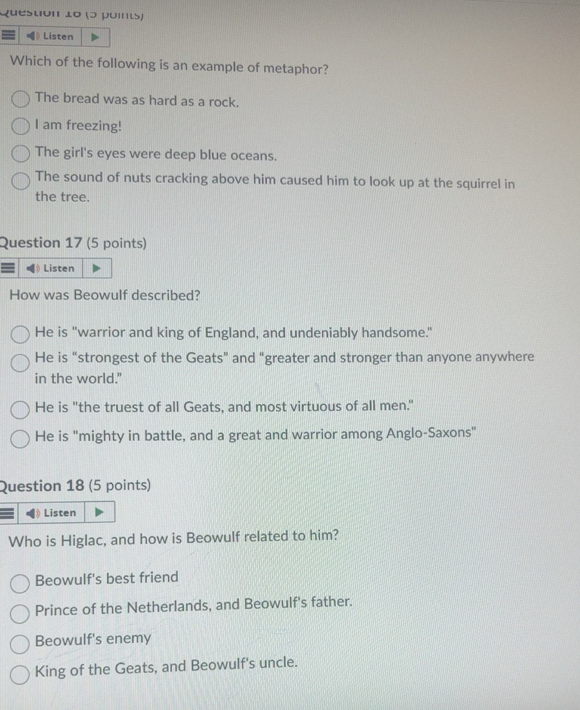 Solved: (ɔ points) Listen Which of the following is an example of ...