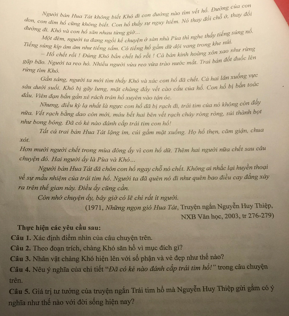 Giải quyết:Người bản Hua Tát không biết Khó đi con đường nào tìm vết hổ ...