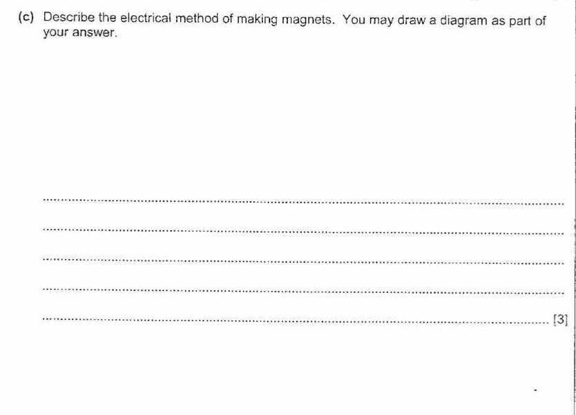 Solved: Describe the electrical method of making magnets. You may draw ...