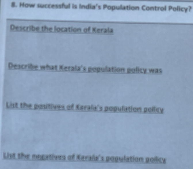 Solved: How successful is India's Population Control Policy? Describe ...