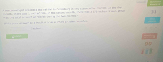 Solved: A meteorologist recorded the rainfall in Cedarburg in two ...