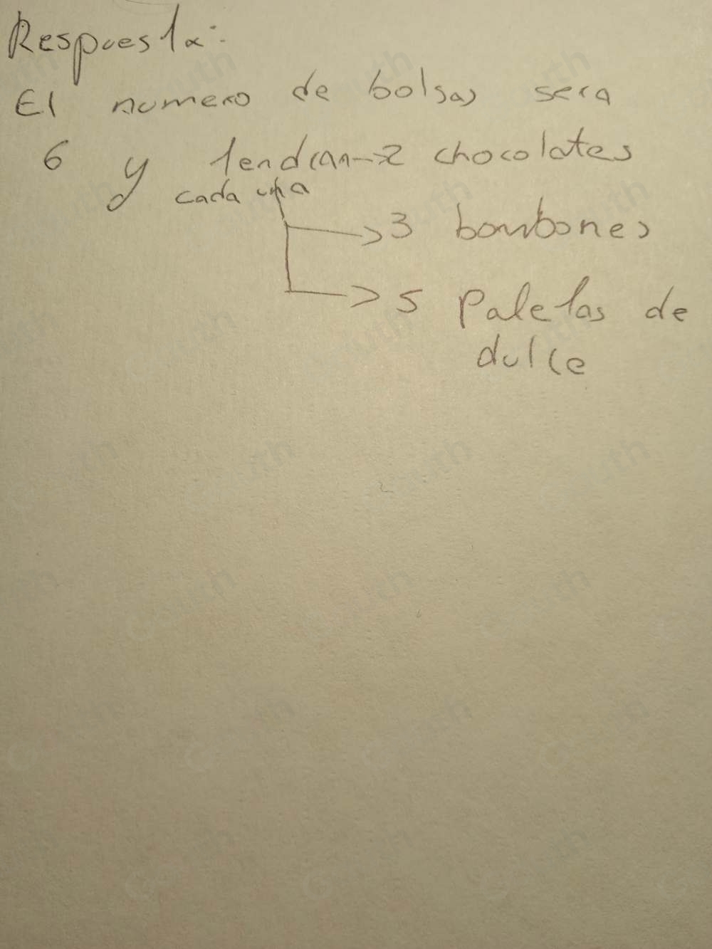 Resuelto:Se tienen 12 chocolates, 18 bombones y 30 paletas de dulce ...