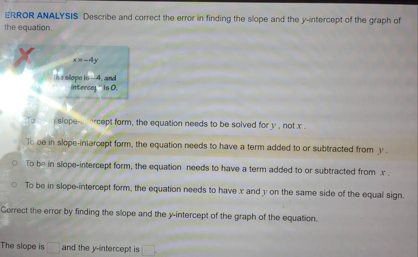 Solved: ERROR ANALYSIS Describe and correct the error in finding the ...