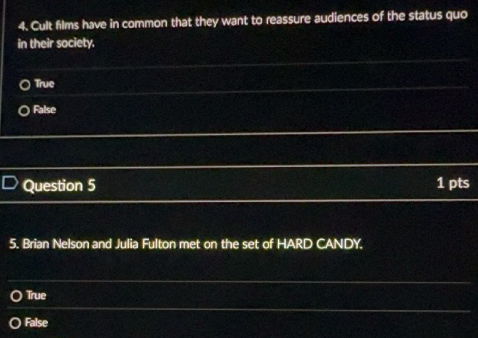 Solved: Cult films have in common that they want to reassure audiences ...